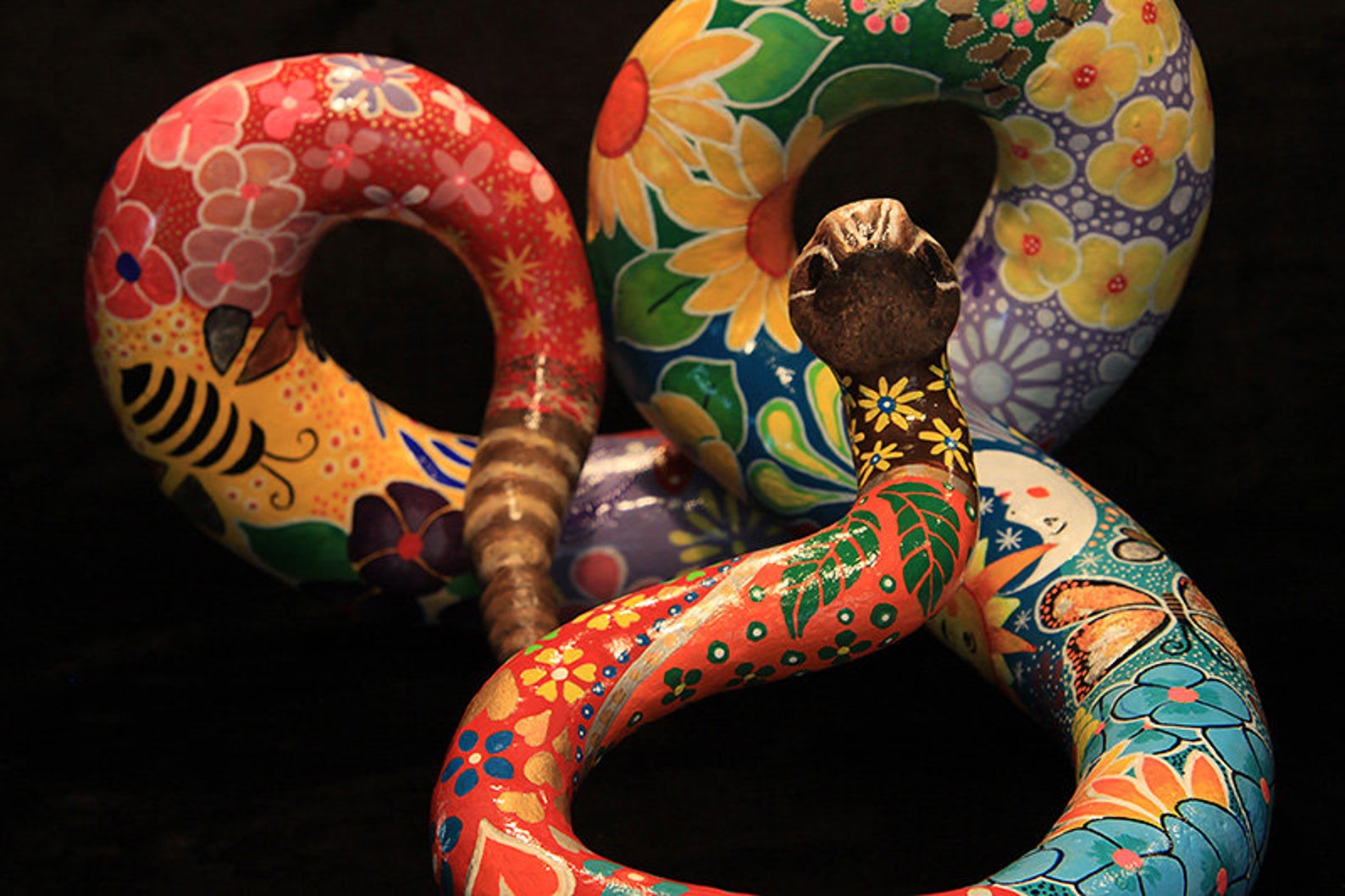 Snake Sculpture, Mexican Talavera Rattlesnake, Snake Sculpture, Mexican ...