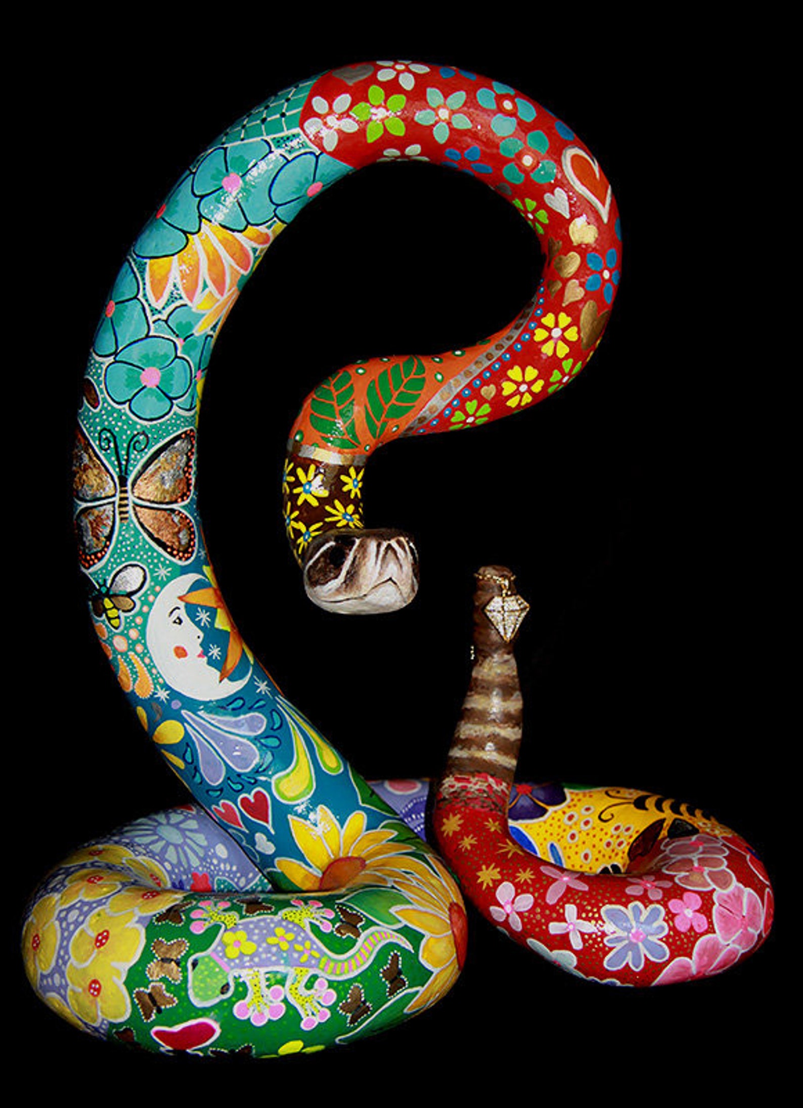 Snake Sculpture, Mexican Talavera Rattlesnake, Snake Sculpture, Mexican ...