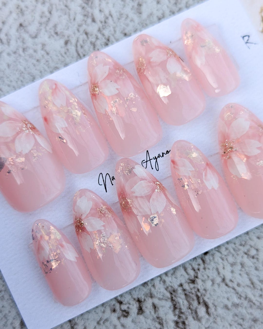 Sakura Nails, Cherry Blossom Nails, Japanese Nails, Prees on Nails ...