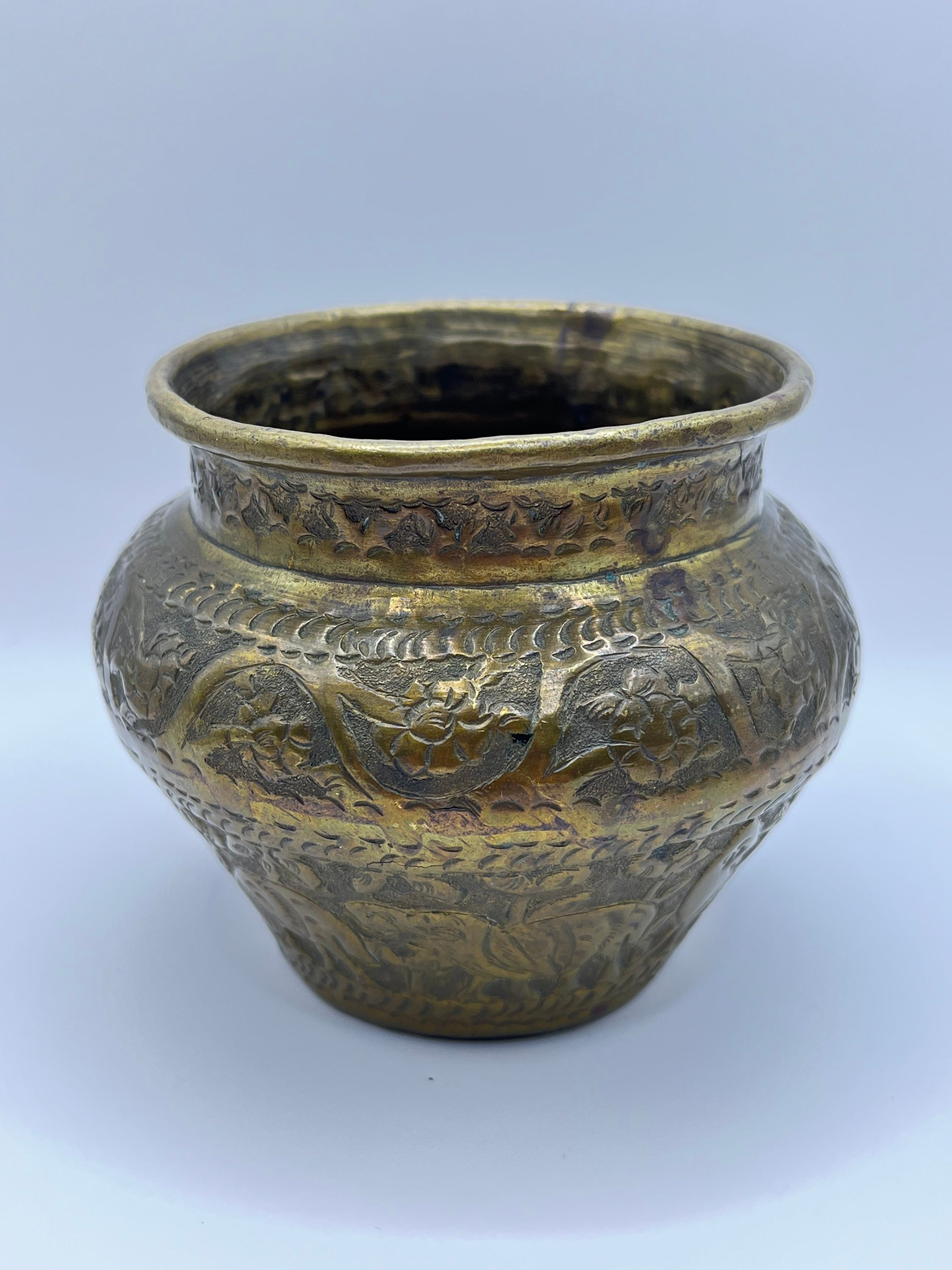 Antique Middle Eastern Brass Pot - Etsy