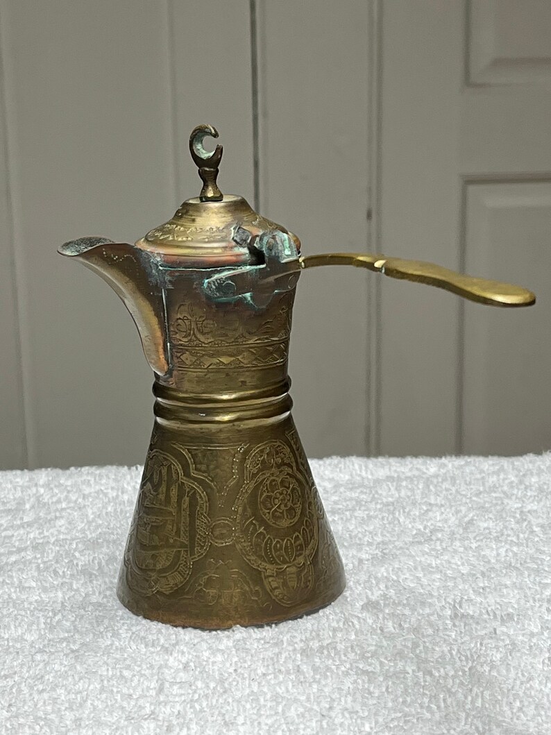 Antique Syrian Brass Dallah - Etsy