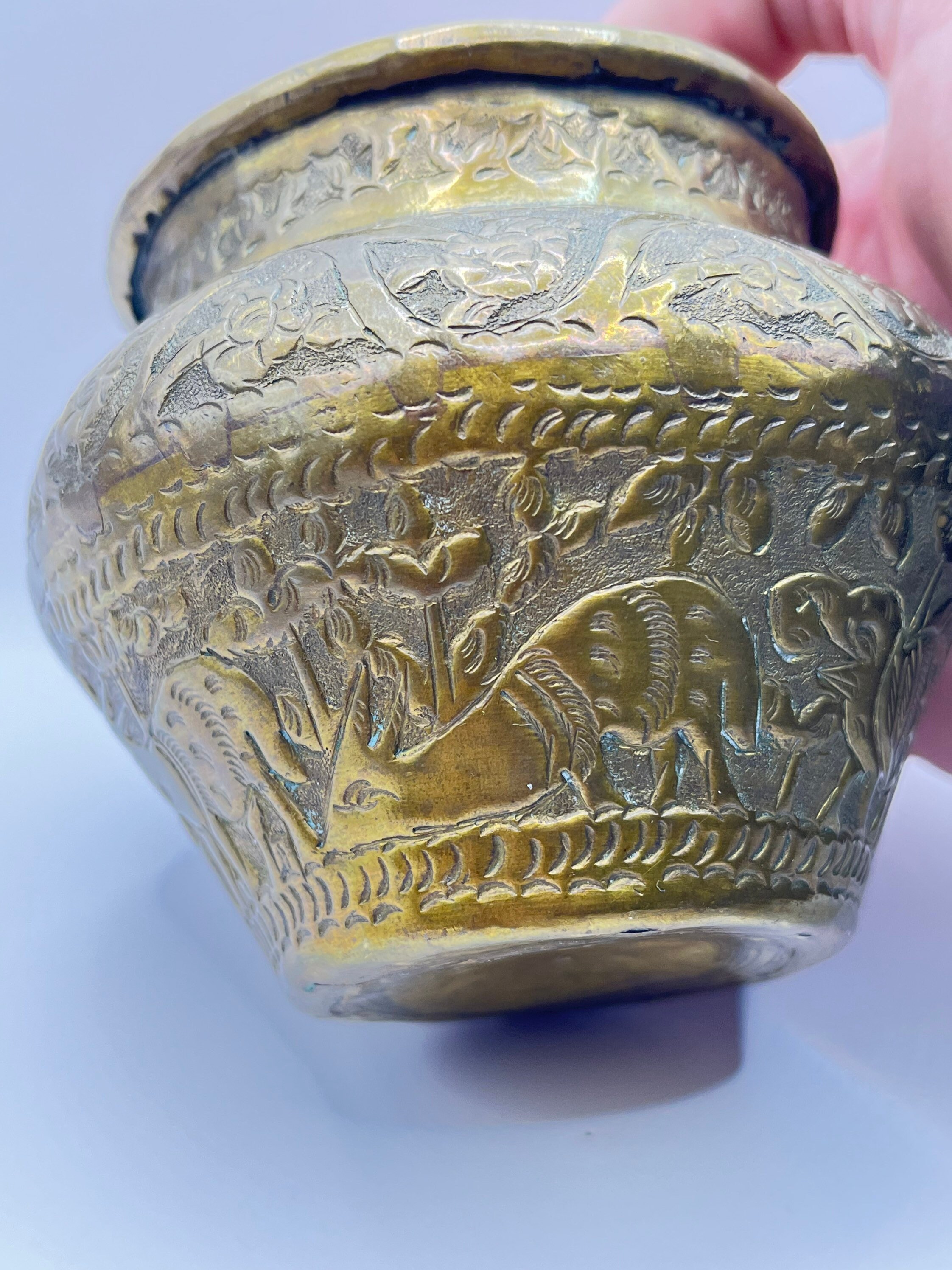 Antique Middle Eastern Brass Pot - Etsy