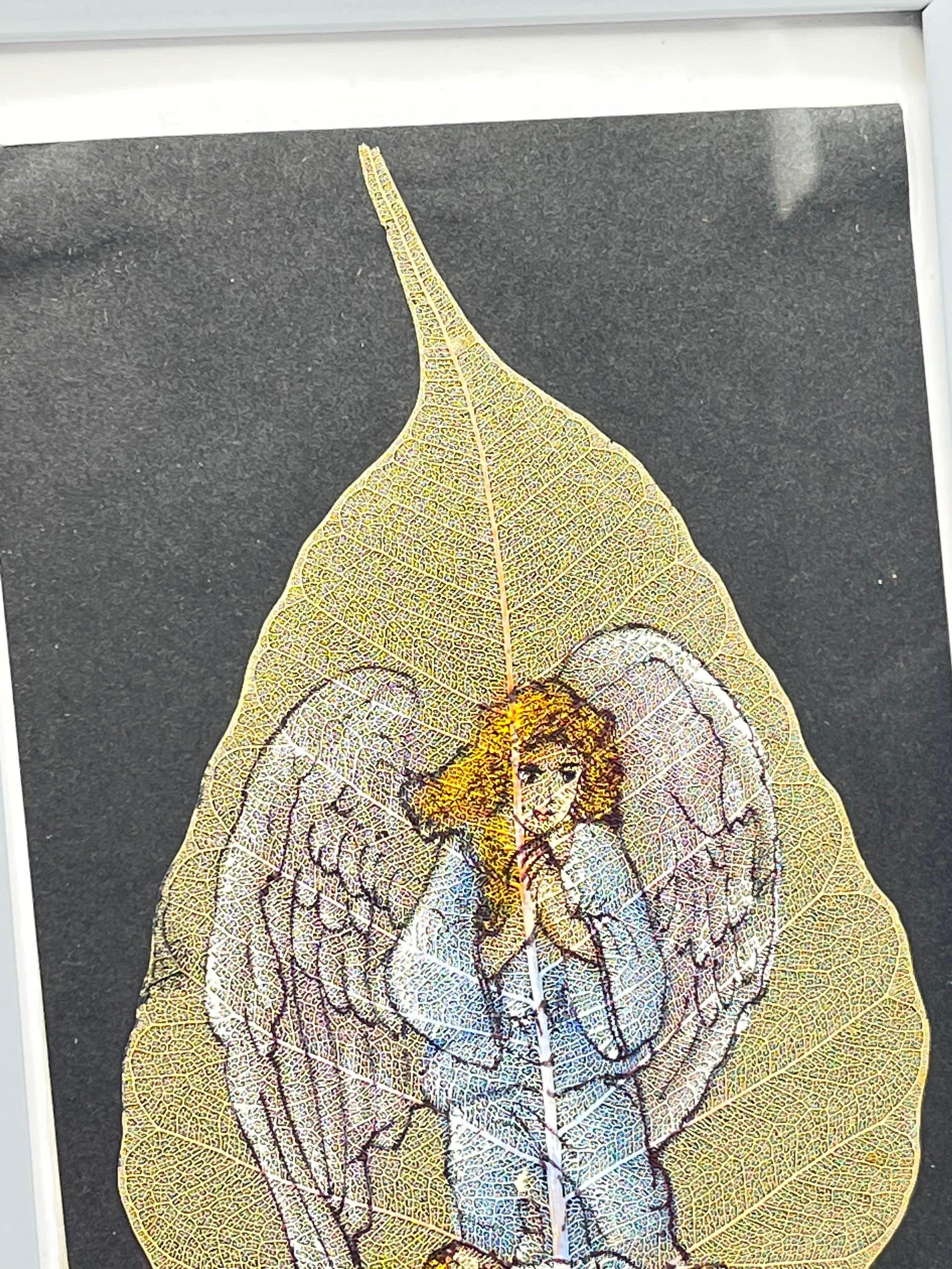 Peepal Leaf Painting of Angel Over Baby Jesus - Etsy
