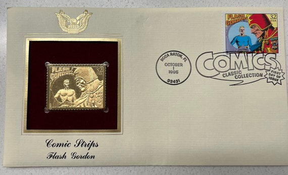 Flash Gordon 22kt Gold Replica Stamp Comic Strips First - Etsy