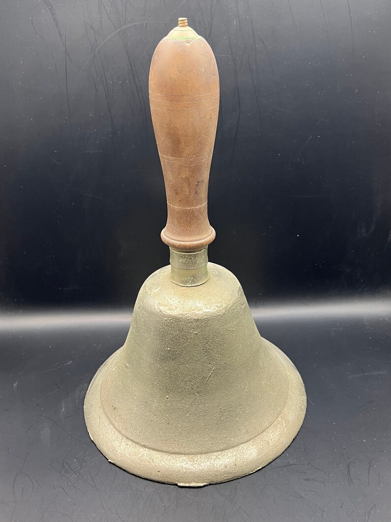 Large Metal and Wood School Bell - Etsy