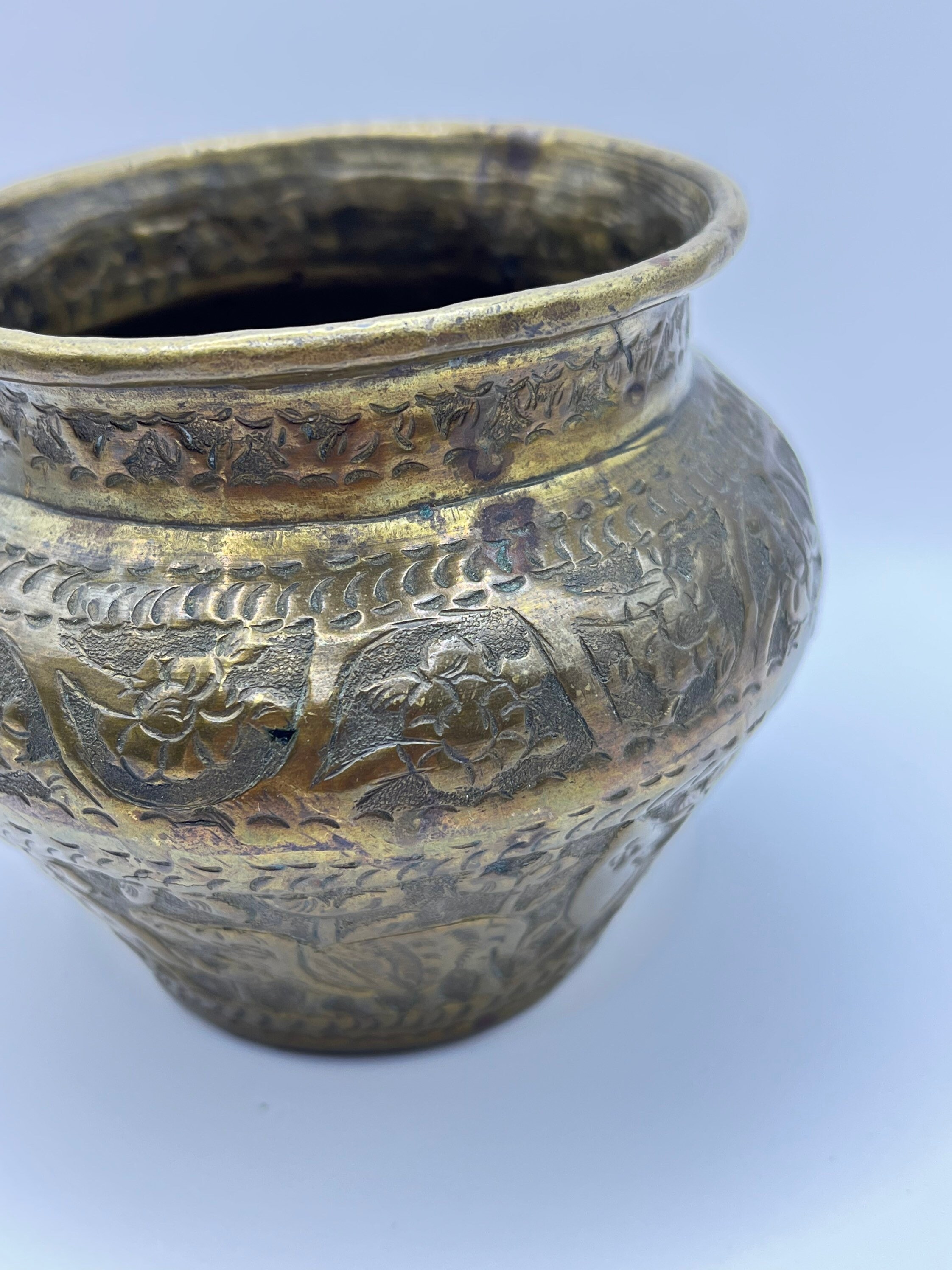 Antique Middle Eastern Brass Pot - Etsy