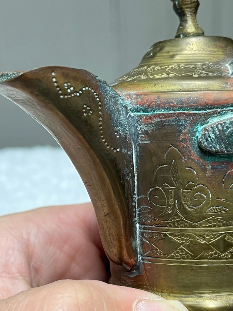 Antique Syrian Brass Dallah - Etsy