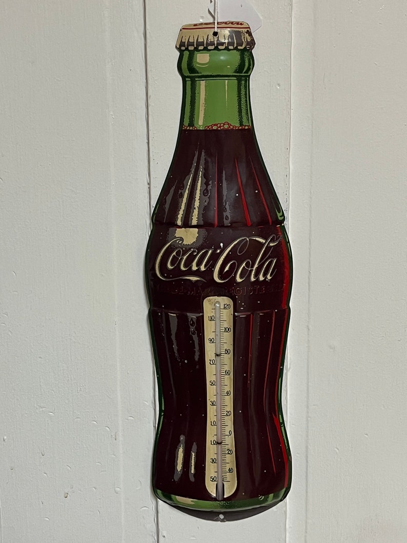 1950’s Coca Cola Bottle Tin Thermometer - Etsy