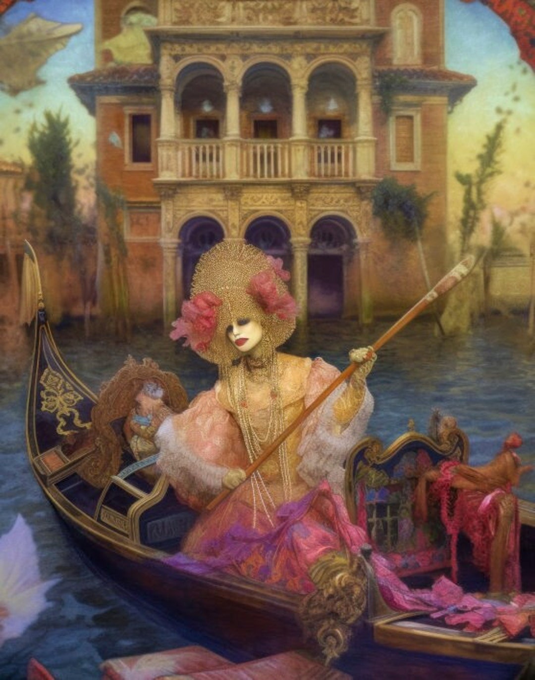 Elaborate Rococo Venice Italy Late 19th Century Art Feminine Italian ...