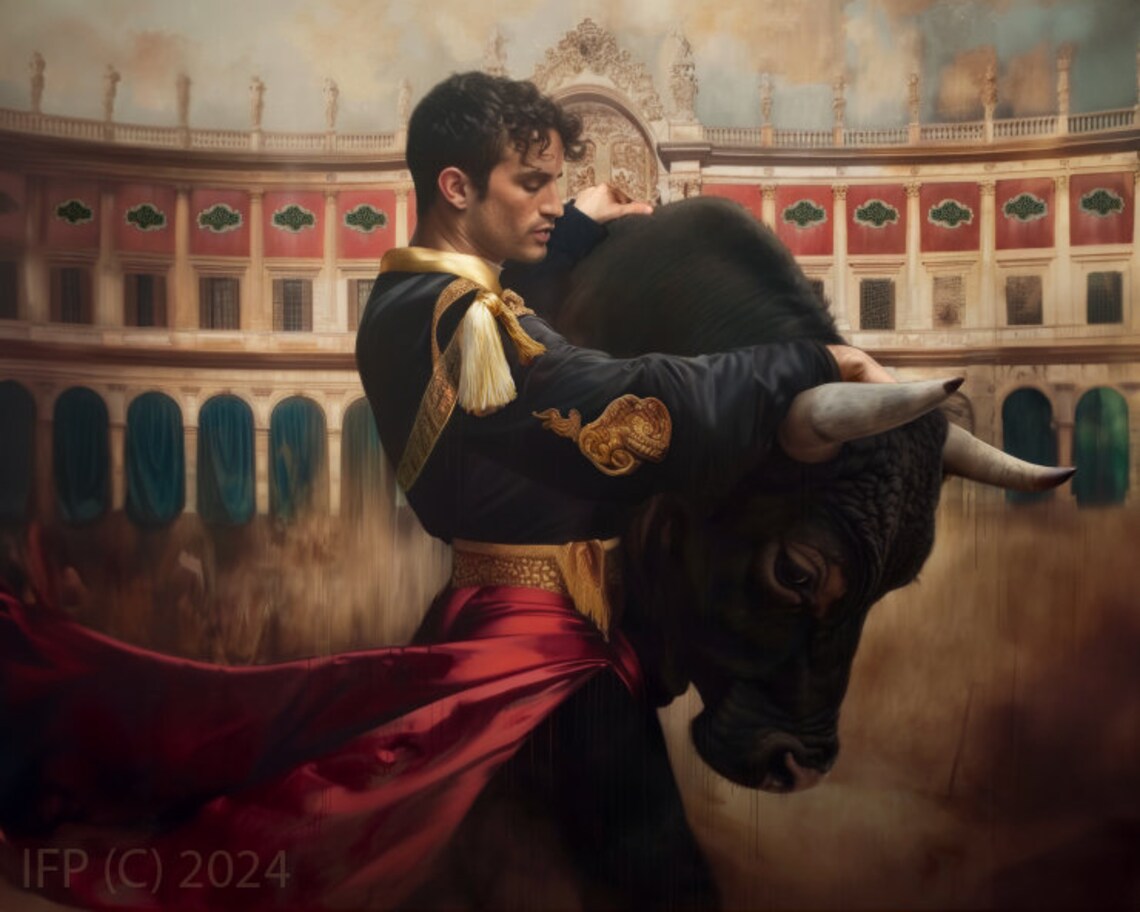 Iberian Horns and Spanish Grace: Baroque Ballet of Matador and Bull - Etsy