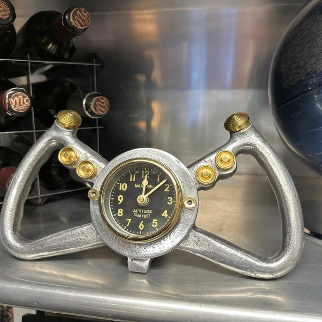 Maxlume yoke Aviator Cockpit/solid Brass Marine Clock/nautical Compass ...