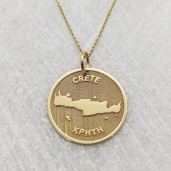Crete Map Necklace - Etsy