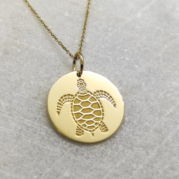 Gold Coin Turtle Necklace - Etsy