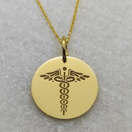 14k Solid Gold Medical Alert Necklace Personalized Medical - Etsy