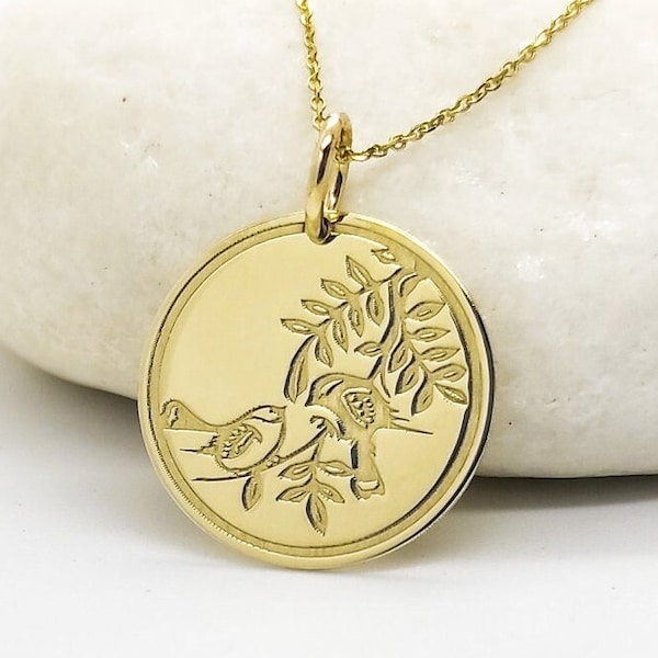 Gold Bird Pendant - Etsy