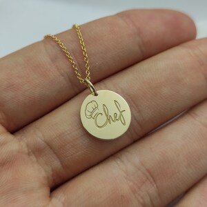 Chef Knife Necklace, Chef Pendant, 14K Solid Gold Charm, Cooking ...
