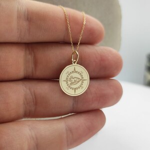 14K Solid Gold Jet Ski Pendant, Gold Coin Water Sports Pendant ...