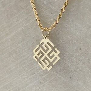14K Solid Gold Slavic Symbol Pendant, Gold Pagan Jewelry, Slavic God ...