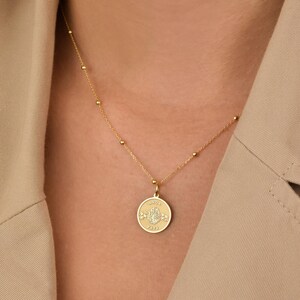 14K Real Solid Gold Amor Fati Necklace, Love of Fate Pendant ...