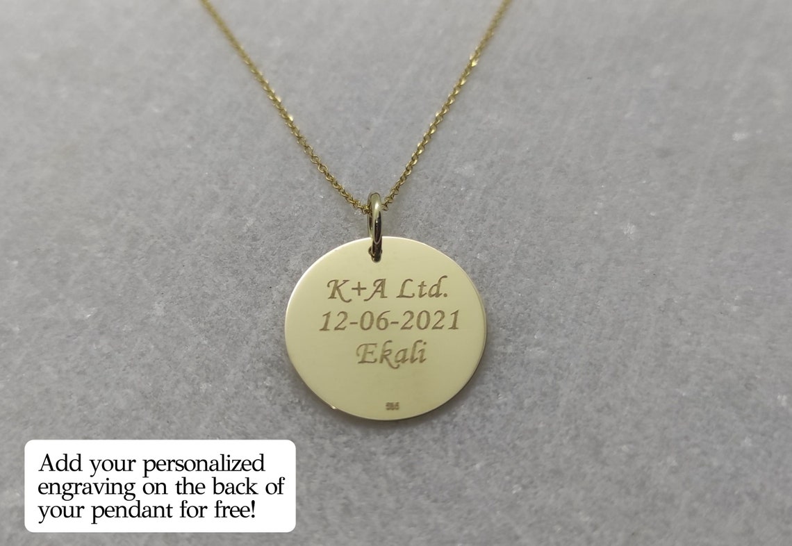 Real 14K Solid Gold Sun Necklace Personalized Sun Pendant - Etsy