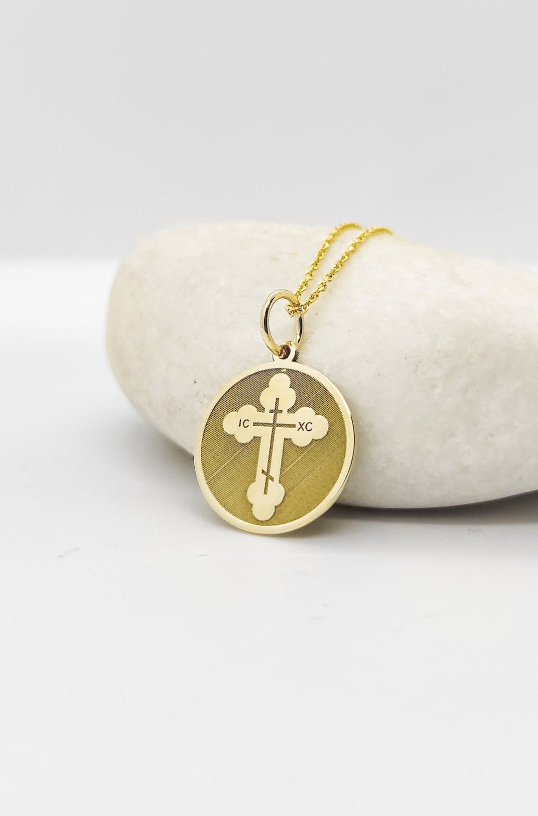 14K Real Gold Cross Pendant, Gold Cross Necklace, Religious Cross ...
