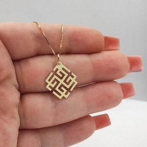 14K Solid Gold Pagan Necklace, Gold Slavic Symbol Pendant, Personalized ...