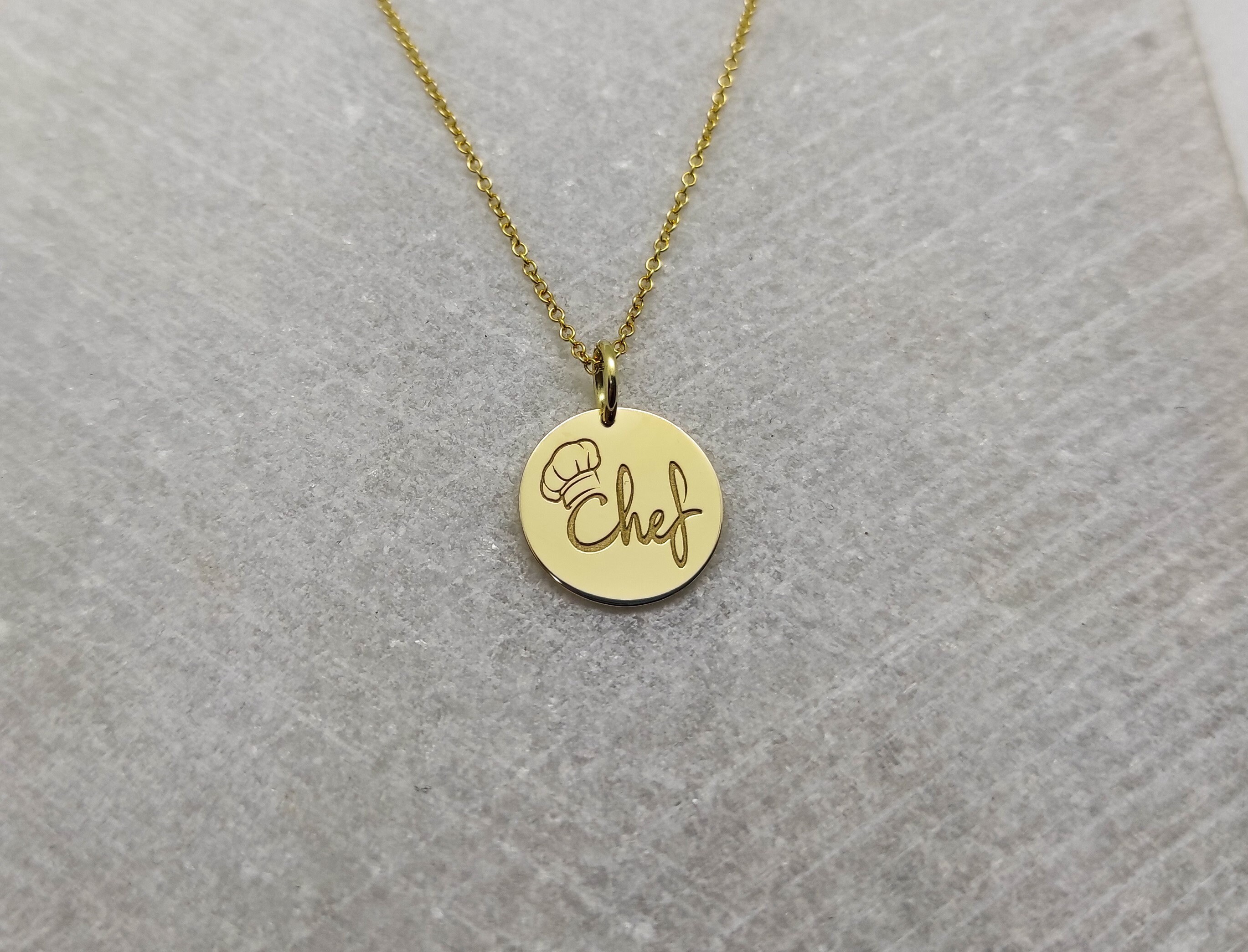 Chef Knife Necklace Chef Pendant 14K Solid Gold Charm | Etsy