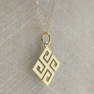 14K Solid Gold Greek Jewelry, Gold Greek Key Necklace, Ancient Greece ...