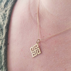 14K Solid Gold Greek Jewelry, Gold Greek Key Necklace, Ancient Greece ...