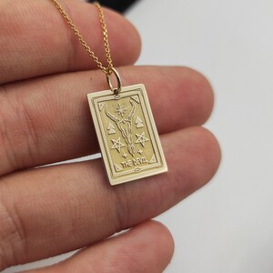 14K Gold the Devil Tarot Card Pendant, Gold Devil Jewelry for Women ...