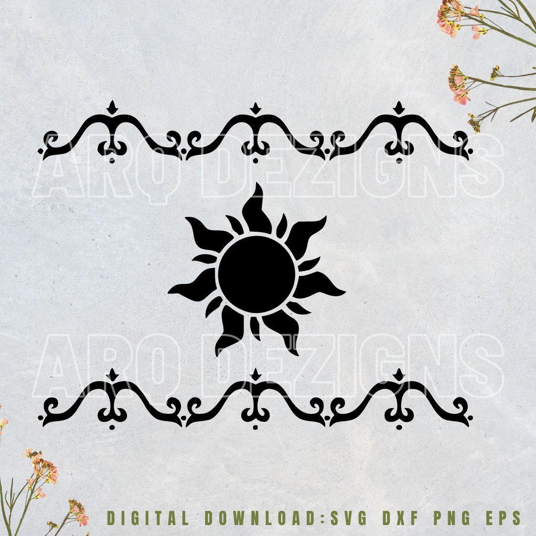 DIGITAL CLIPART: Svg Dxf Eps Png Sun Inspired by Rapunzel - Etsy