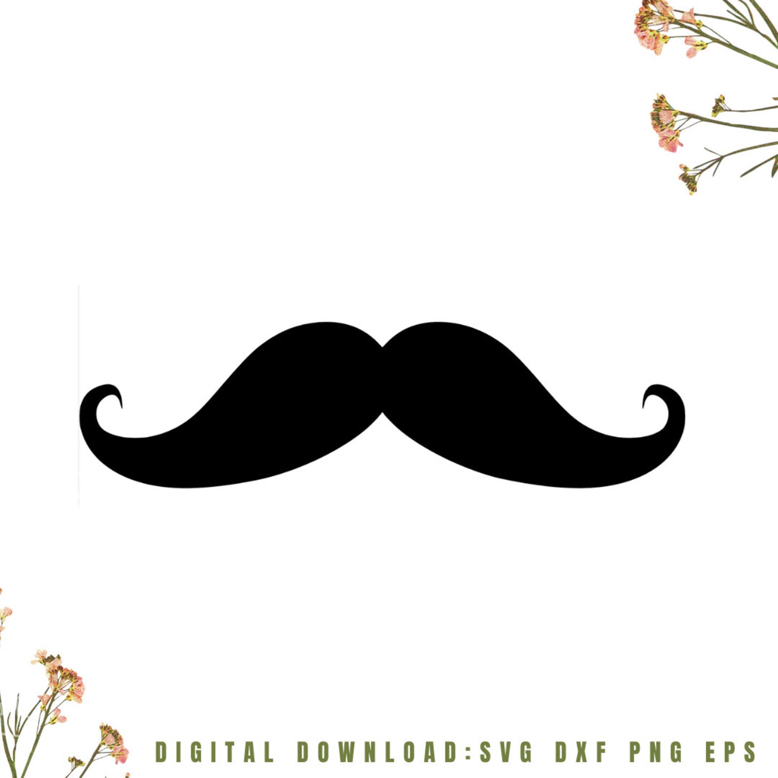 Moustache Svg, Men Facial Hair Svg, | Cricut | Silhouette | Digital ...
