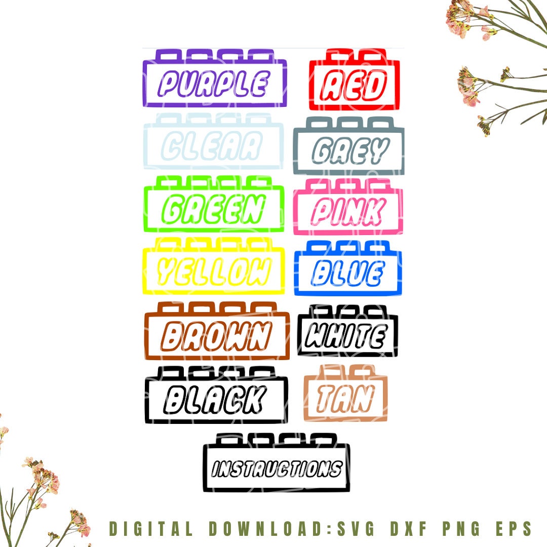 Bricks SVG, Editable Bricks Label SVG | Building Blocks Svg, Organize ...