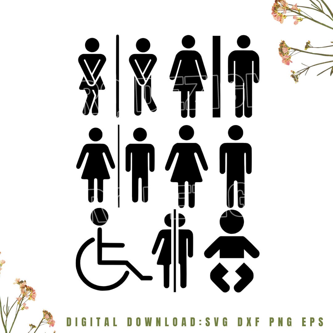 Restroom Svg Toilet Sign Svg Public Sign Svg Bathroom Png Toilet Svg