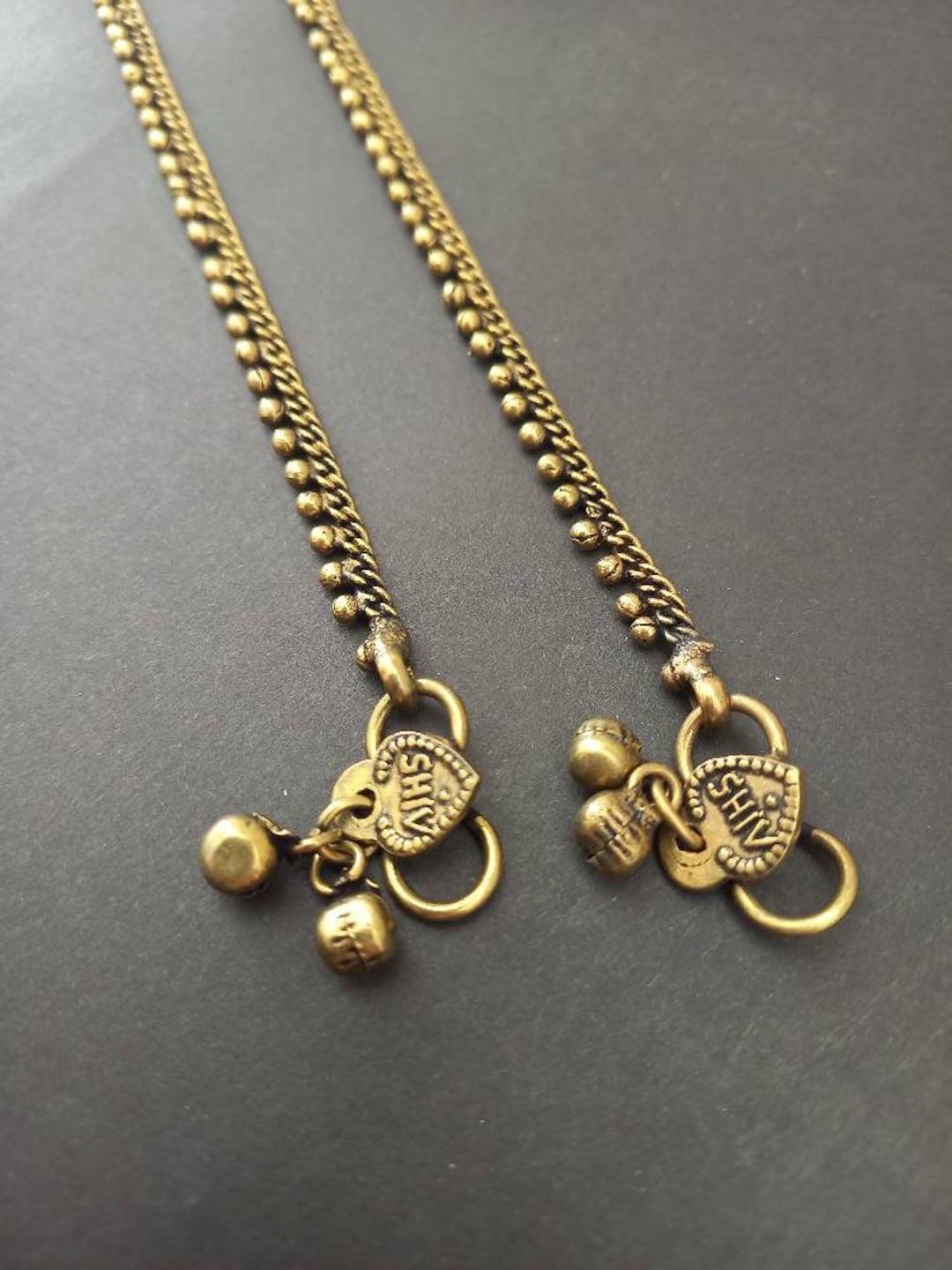 Indian Traditional Ethnic Slim Anklet, Vintage Women Bronze Anklet - Etsy