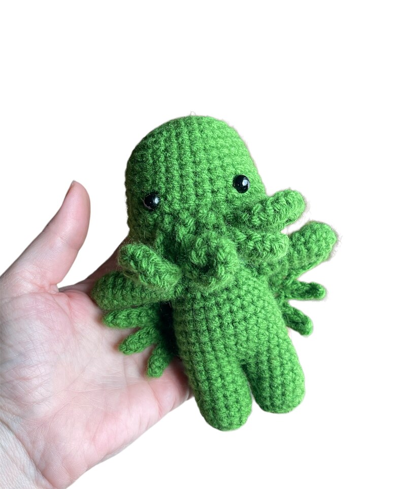 Cthulhu Amigurumi, Crochet Cthulhu, Green Plushy, Crochet Cryptid ...