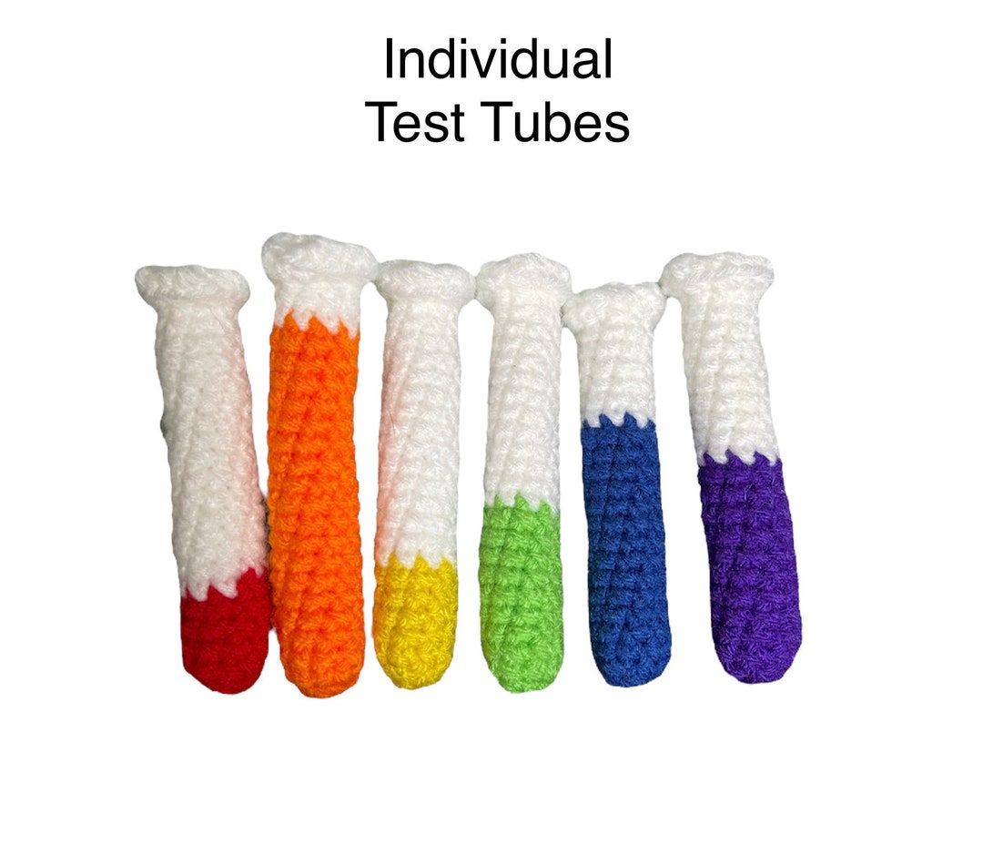 Crochet Test Tubes, Rainbow Test Tubes, Gift for Scientist, Gift for ...