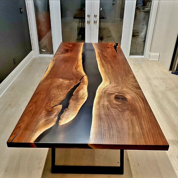 Wood Epoxy Resin Desk - Etsy