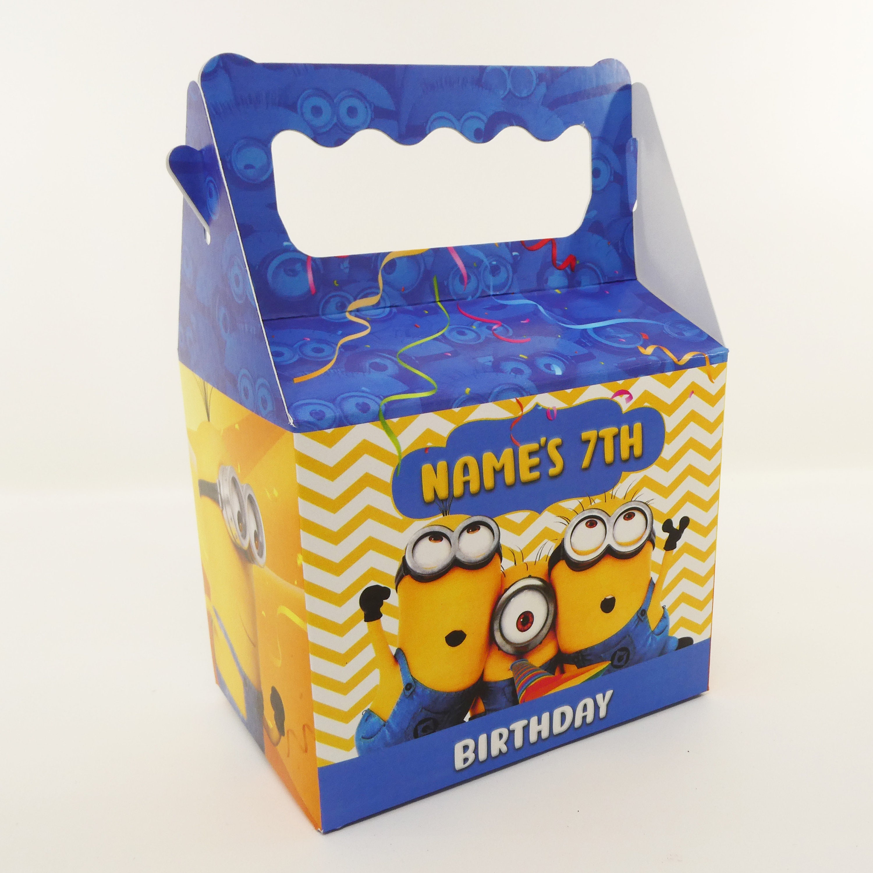 Minions Children's Kids Personalised Party Boxes Bags Favour FAST ...