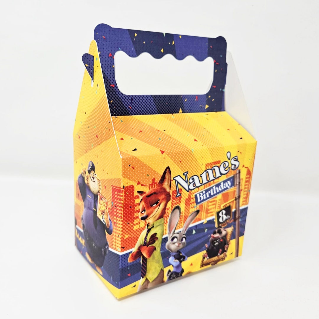 Zootopia Children's Kids Personalised Party Boxes Bags Favour FAST ...