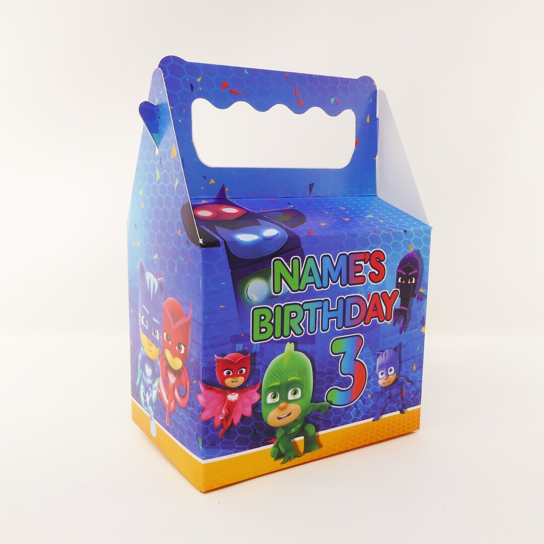 PJ Masks Children's Kids Personalised Party Boxes Bags Favour FAST ...