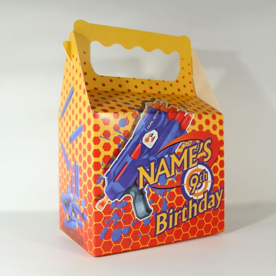 Nerf Children's Kids Personalised Party Boxes Bags Favour - Etsy