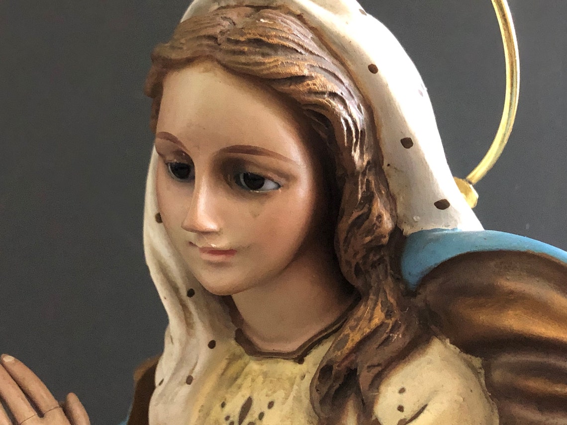 Antique Beautiful Virgin Mary Religious Statue Christian Home - Etsy