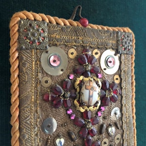 Impressive 18th Century Large Scapular Artwork Hand Embroidered by Nuns ...