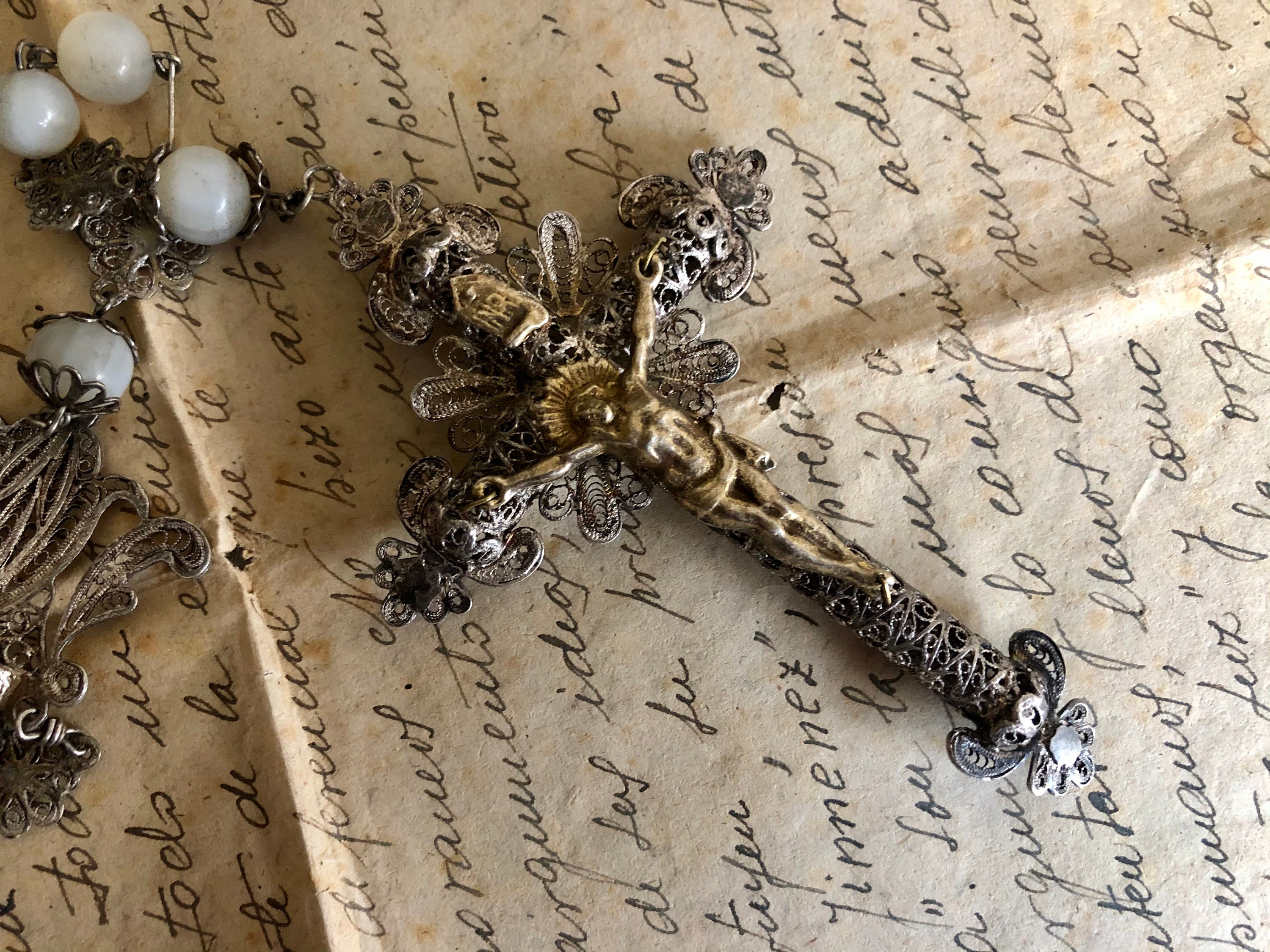 Antique Spanish Filigree Rosary A Gorgeous And Large Rosary | Etsy