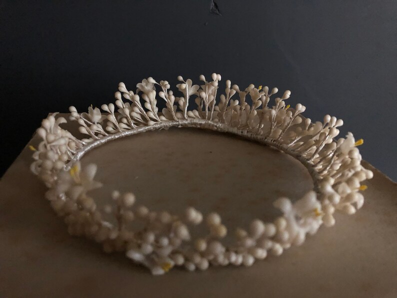Beautiful Vintage 1900s Ivory Wax Flower Crown Wedding Crown | Etsy