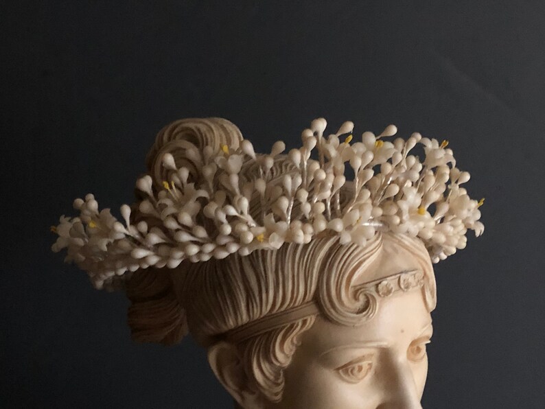 Beautiful Vintage 1900s Ivory Wax Flower Crown Wedding Crown | Etsy