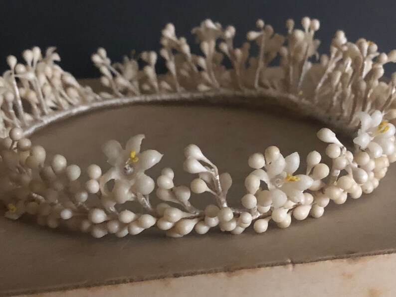 Beautiful Vintage 1900s Ivory Wax Flower Crown Wedding Crown | Etsy
