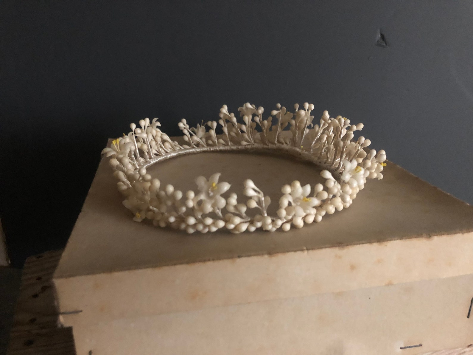 Beautiful Vintage 1900s Ivory Wax Flower Crown Wedding Crown | Etsy