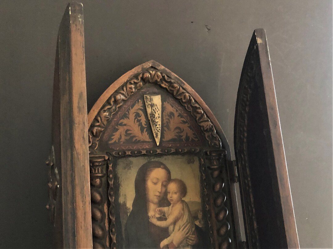 Impressive Large Very Antique Triptych Virgin Mary With Child - Etsy ...